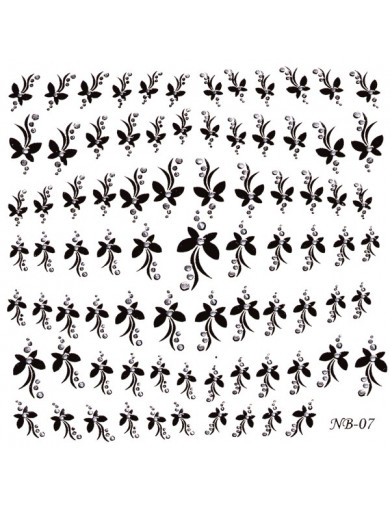 STICKER BLACK FLOWER 1 - Stickers autocollants - Infra Cosmetic